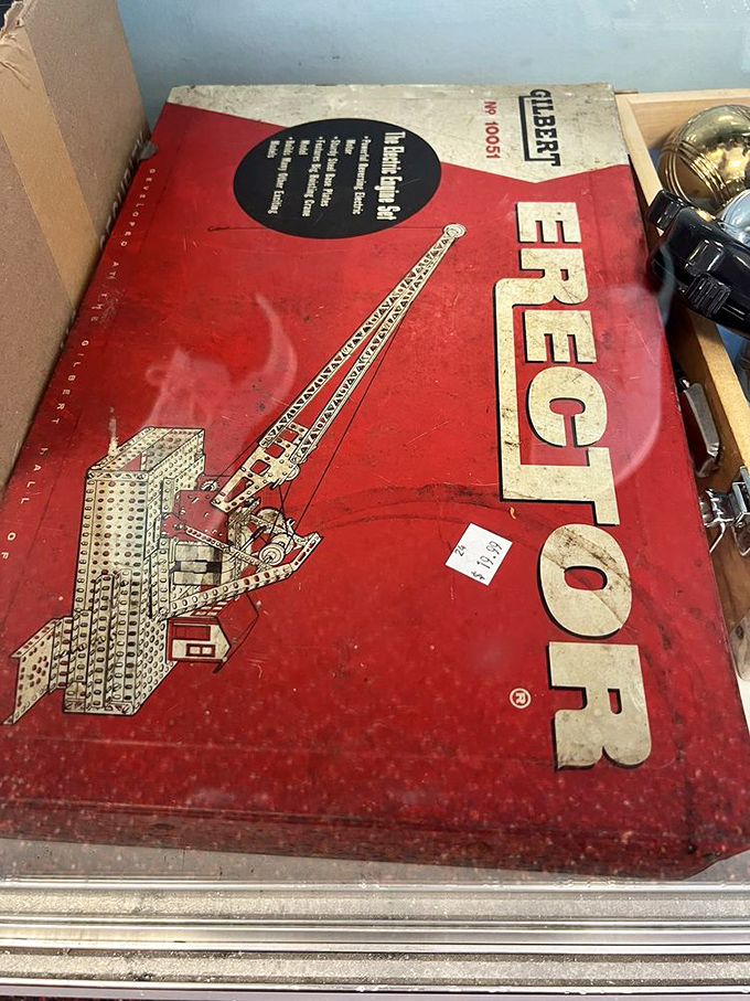 That vintage Erector Set isn't just a toy &ndash; it's a time machine to when kids built dreams with metal pieces and imagination, no batteries required.