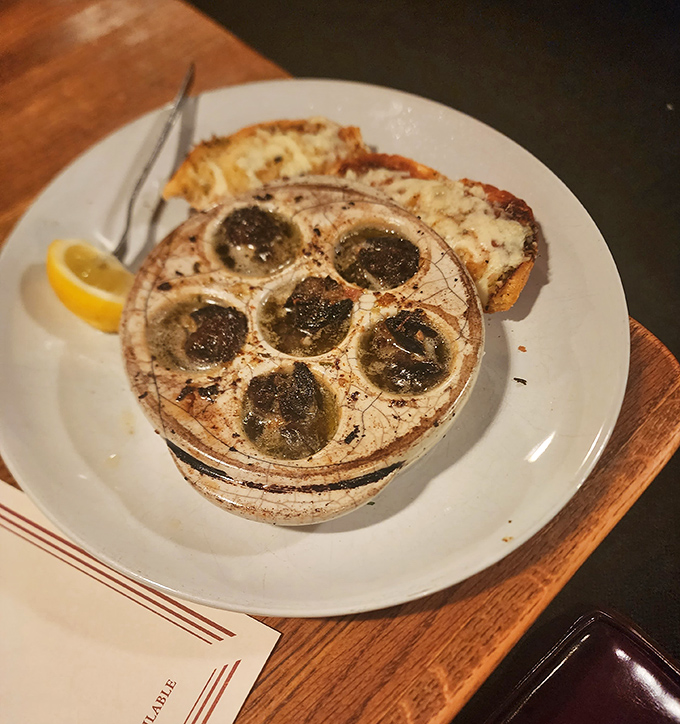 Escargot swimming in garlic butter &ndash; a French delicacy that proves Pennsylvania can do continental cuisine with surprising authenticity.