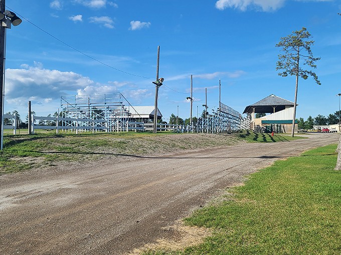 Small-town fairgrounds where memories are made, cotton candy is consumed, and the grandstand awaits the next generation of cheering fans.