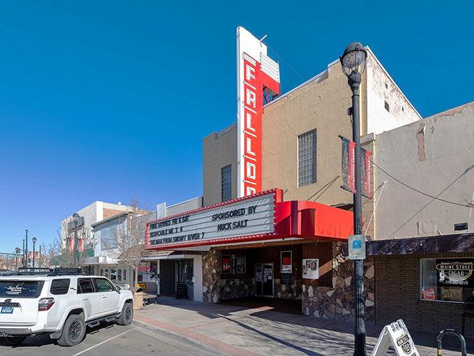 The Fallon Theatre's vintage marquee promises entertainment without the sticker shock of Vegas shows or the need for earplugs.