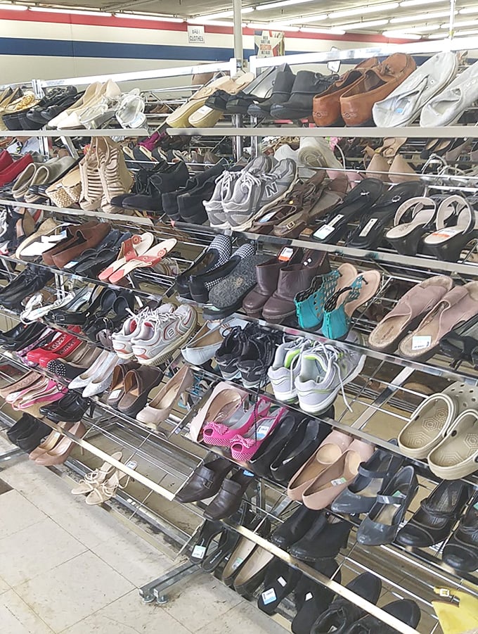 Shoe lovers, rejoice! This footwear paradise offers everything from barely-worn sneakers to dress shoes just waiting for their next dance.