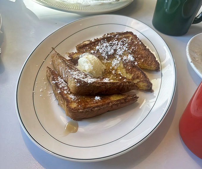 French toast that makes you question why you ever settled for cereal &ndash; golden, crisp edges with a custardy center.