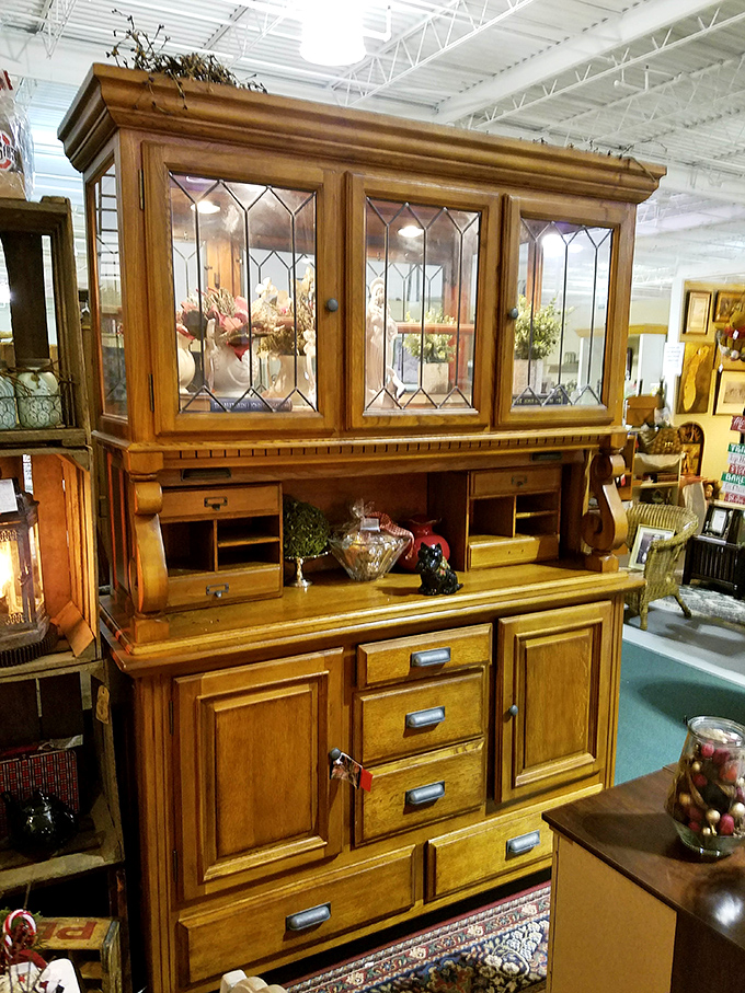 This isn't just furniture&mdash;it's functional art. That oak hutch has probably witnessed more family dinners than most marriage counselors have sessions.