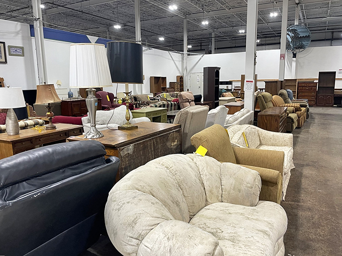 The furniture section showcases sofas with stories to tell and tables that have hosted countless family dinners&mdash;all waiting for their next home.