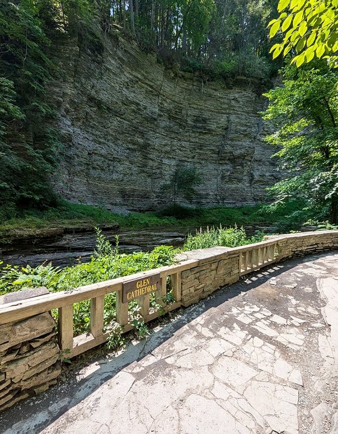 Glen Cathedral, where stone walls soar skyward like a natural Notre Dame. Even the most committed atheists might feel a spiritual stirring here.