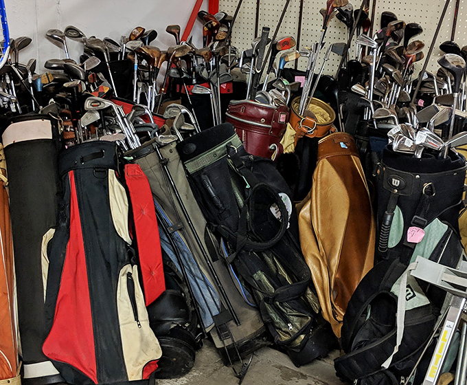 Golf clubs that have seen more garage time than green time, waiting for their comeback tour.