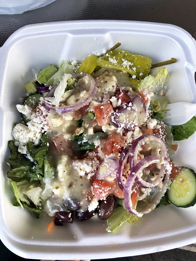 Even their salads have Southern charm&mdash;this Greek masterpiece is what happens when Mediterranean meets Mason-Dixon, topped with a snowfall of feta.