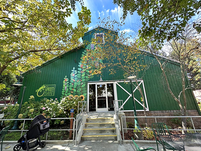 The Green Barn stands as a rustic counterpoint to all the whimsy, like the sensible aunt who still knows how to have fun at family gatherings.