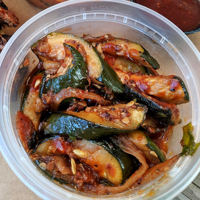 Vegetables getting the respect they deserve. These smoky, saucy zucchini slices prove that barbecue mastery extends beyond the meat kingdom.