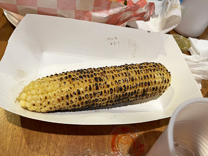 Fire-kissed corn, charred to perfection&mdash;a reminder that the simplest ingredients often deliver the most profound flavors.