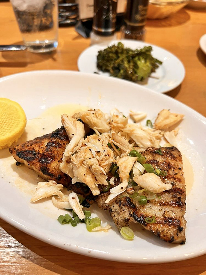 Perfectly grilled fish topped with delicate crab meat&mdash;proof that sometimes the best relationships are the ones that weren't originally planned.