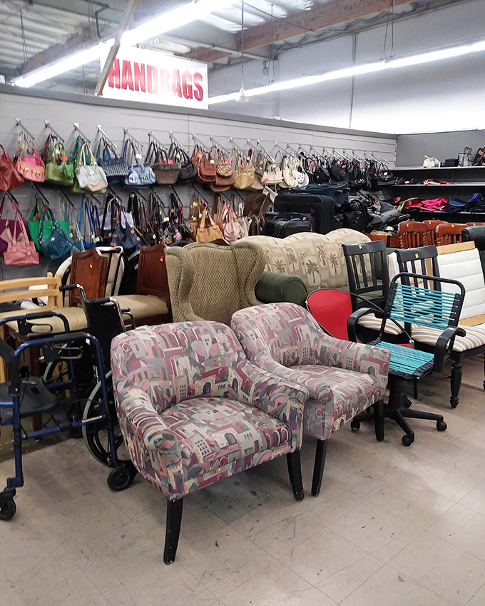 The furniture section doubles as a time machine, with each piece whispering stories of dinner parties and family game nights from decades past.