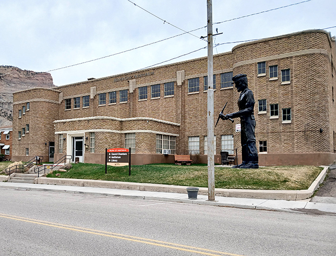 This isn't just a building&mdash;it's Helper's cultural heart, complete with a coal miner statue that reminds visitors what built this remarkable little town.