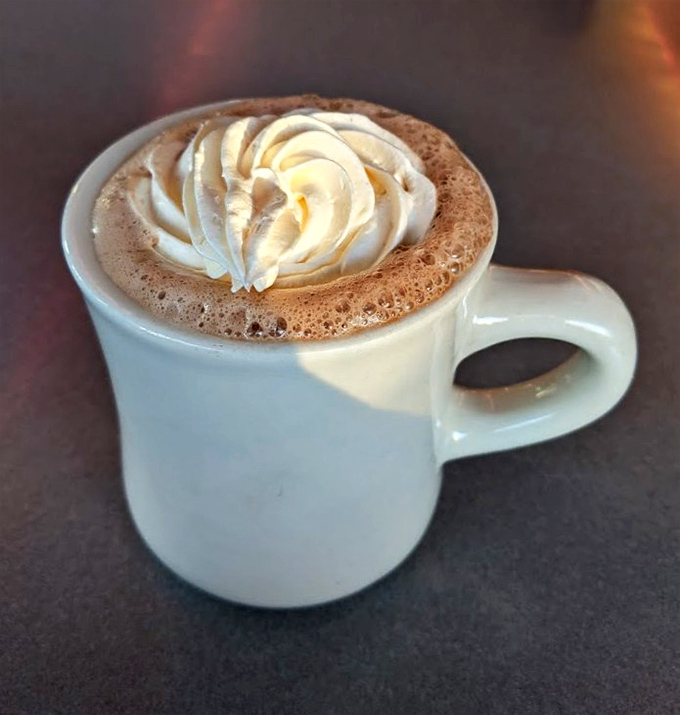 Hot chocolate that wears its whipped cream crown with dignity&mdash;winter comfort in a mug that makes Swiss Miss weep with inadequacy.