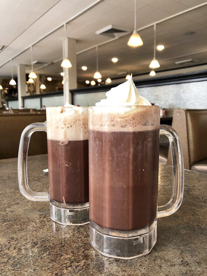 Hot chocolate that understands its assignment&mdash;topped with whipped cream mountains that would make the Wasatch Range jealous of their majesty.