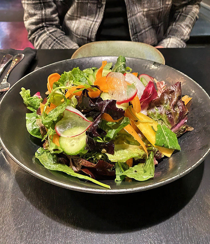 Even the salad gets the royal treatment&mdash;a fresh counterpoint that doesn't apologize for showing up at a meat party.