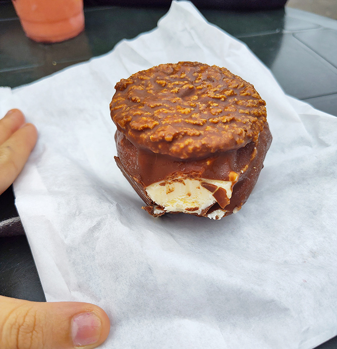 Ice cream sandwiches here aren't just eaten, they're experienced &ndash; a perfect ratio of cookie to cream that would make mathematicians weep with joy.