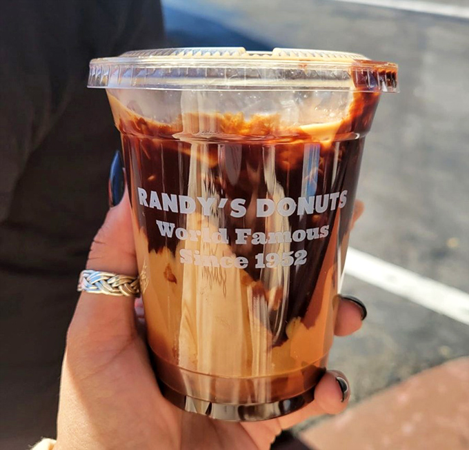 Their iced coffee comes branded with pride&mdash;because when you've been making donuts this good for decades, you've earned the right to brag a little.