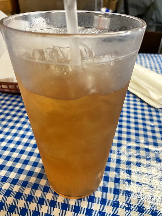 Sweet tea so perfectly amber it could be mistaken for liquid gold. The unofficial state beverage of Alabama, served properly iced.