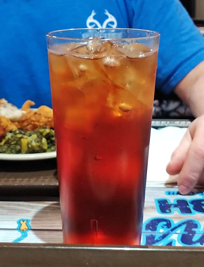 Sweet tea so perfectly balanced it should have its own food group. The unofficial wine of the South, served in glasses big as your head.
