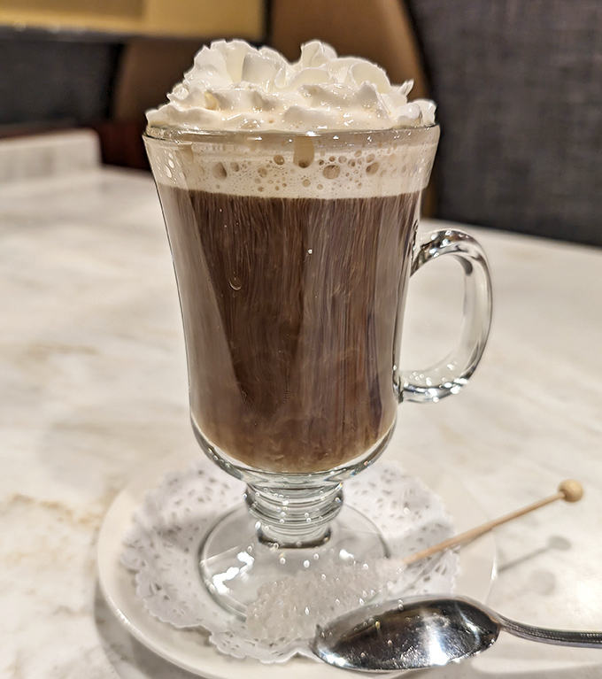 Irish coffee that puts the "aah" in afternoon. A grown-up hot chocolate with whipped cream so perfect it deserves its own Instagram account.