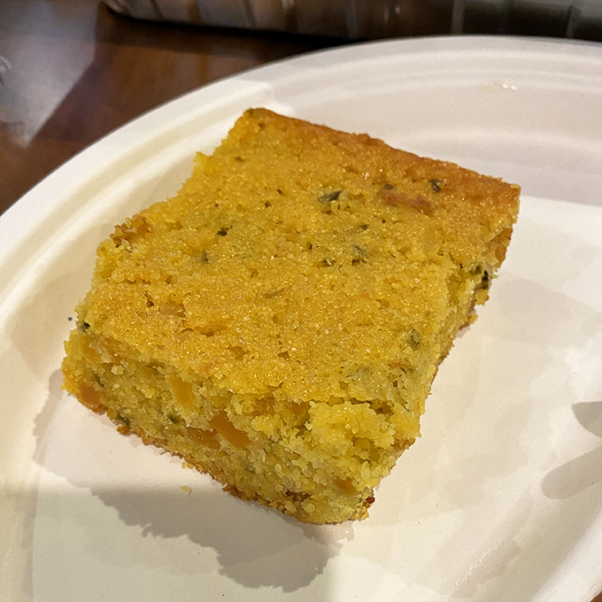 That jalape&ntilde;o cornbread brings just enough heat to make things interesting without calling the fire department.