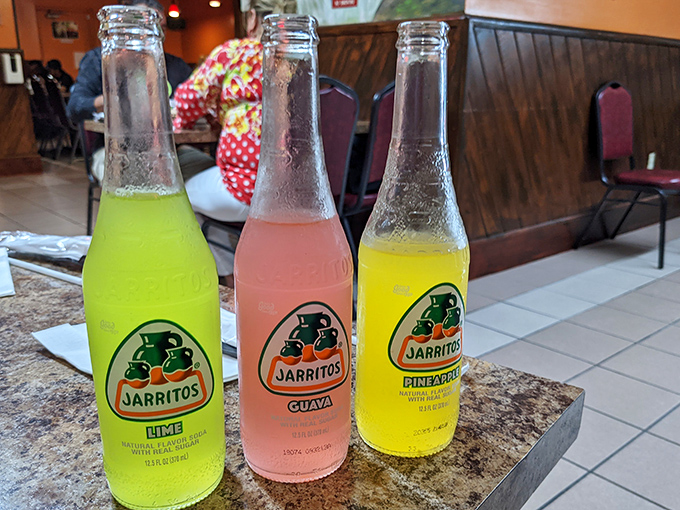 The Mexican soda trifecta &ndash; Jarritos in lime, guava, and pineapple flavors bring that authentic sweetness that somehow makes Mexican food taste even more Mexican.
