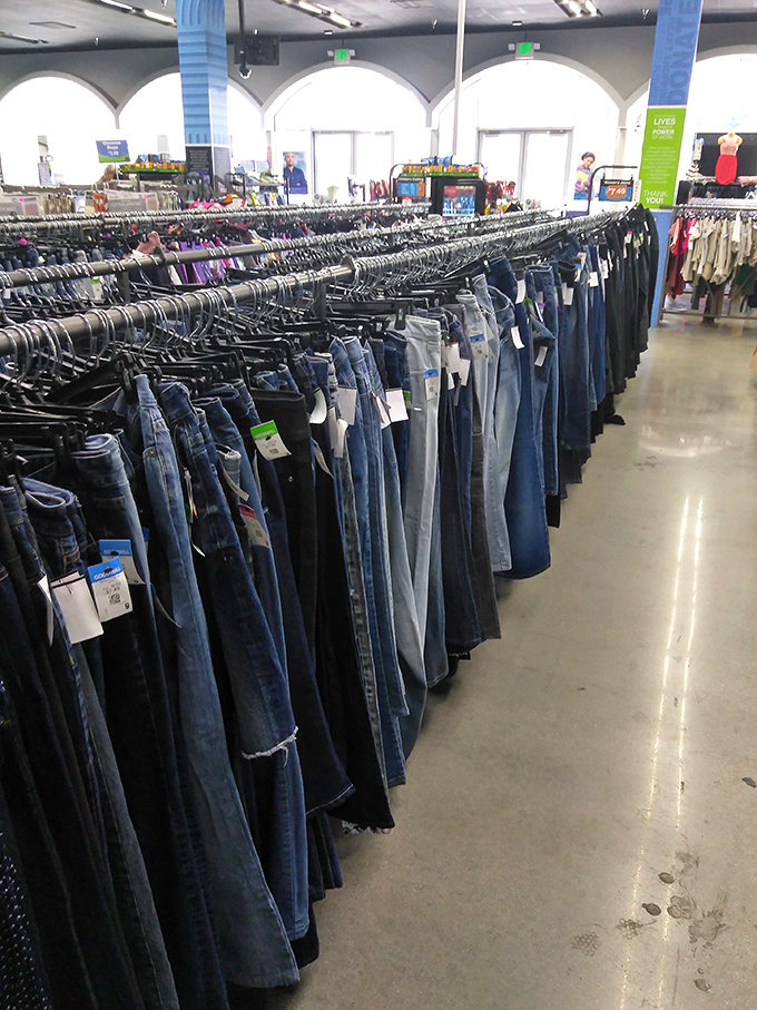 Denim democracy in action. These jeans have seen better days, but with the right eye, you'll spot premium brands hiding in plain sight.