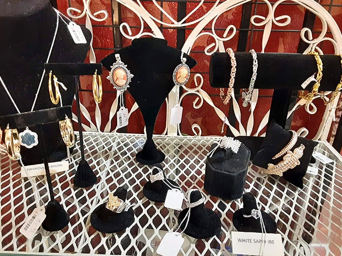 Treasure island in miniature &ndash; vintage cameos and sparkling accessories that whisper tales of elegant soir&eacute;es from decades past.