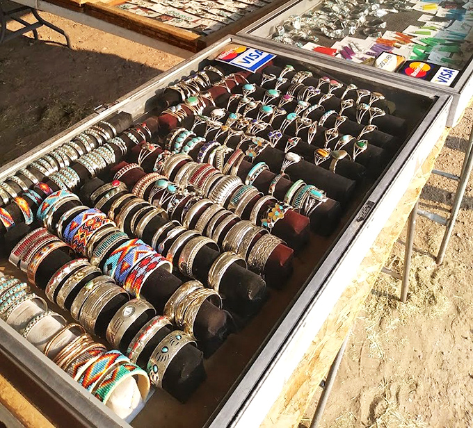 A treasure chest of silver and stone&mdash;these bracelets represent countless hours of craftsmanship and generations of artistic tradition.
