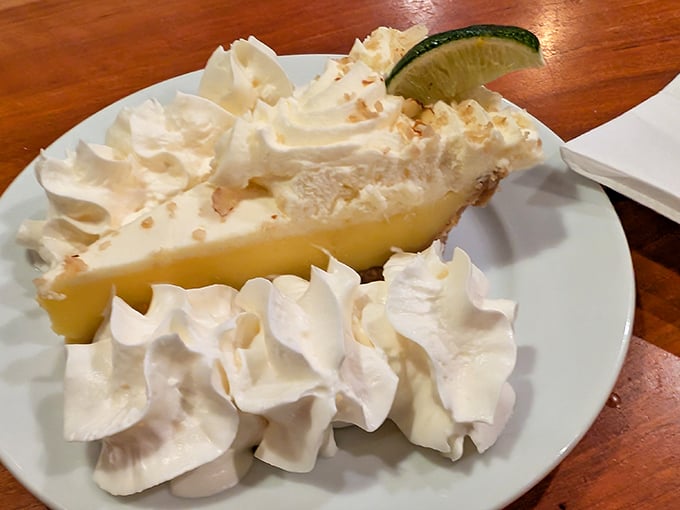 Key lime pie that strikes the perfect balance between sweet and tart &ndash; topped with enough whipped cream to make your dentist wince.