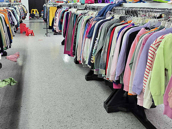 The clothing rainbow where growing kids can get outfitted without growing your credit card bill. Fashion forward without the financial setback!