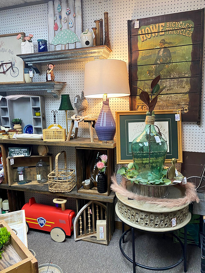 That vintage Howe Bicycles wooden sign would transform any modern apartment wall into a conversation piece worth pedaling home for.