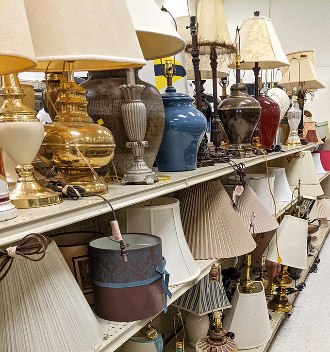 Lamp paradise! These illuminating treasures range from mid-century modern to grandma-chic, proving one shopper's outdated fixture is another's vintage statement piece.