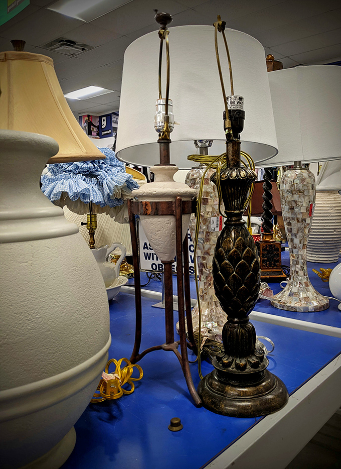 Lamp section: where lighting fixtures from six different decades compete in the world's most eclectic design showroom.