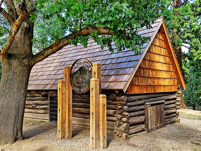 This rustic log cabin at the Lassen Historical Museum stands as a tactile reminder of the pioneer spirit that shaped this mountain community's resilient character.
