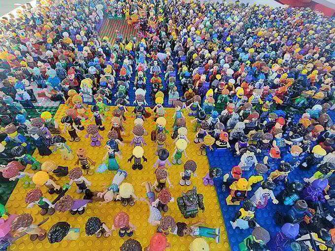 A miniature civilization stands at attention, proving that one person's forgotten toy becomes another's meticulously curated Lego army.