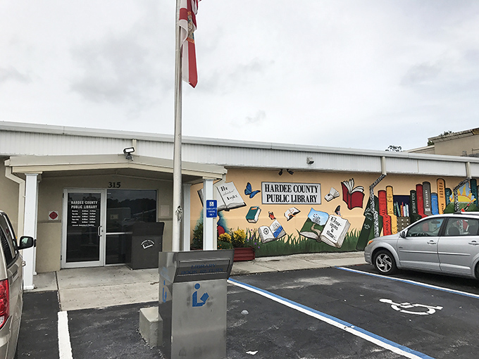 The Hardee County Public Library's colorful mural promises adventures between pages. Where else can you travel the world without exceeding your Social Security budget? 