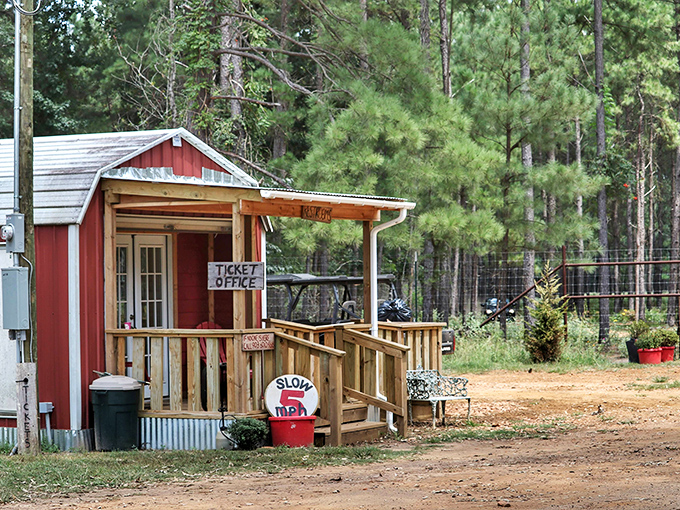 This charming ticket booth at Lonesome Dove Drive Thru Safari might be small, but it's the gateway to wild adventures &ndash; proof that in Texas, even safaris come with front porches.
