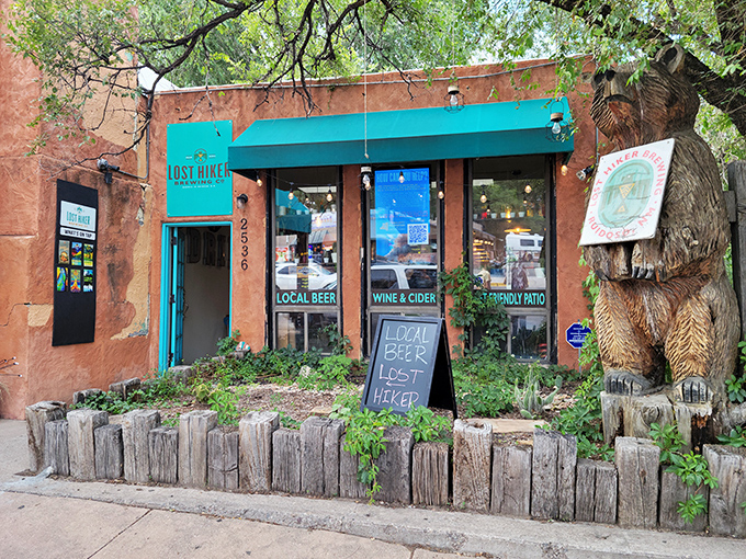 The Lost Hiker: where even getting "lost" feels intentional. Craft brews taste better with that carved wooden bear keeping watch.