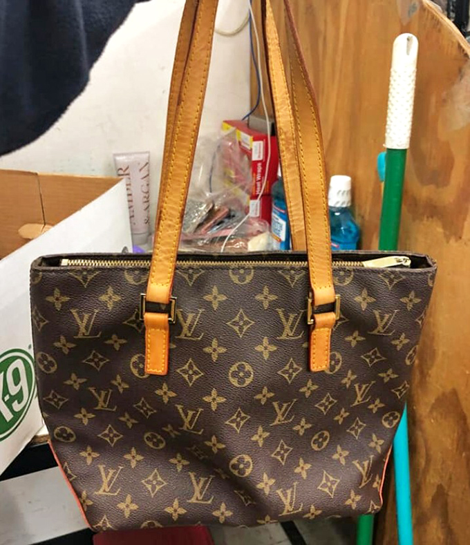 Designer spotting! This Louis Vuitton bag represents the holy grail of thrift store finds&mdash;authentic luxury at a fraction of retail price.