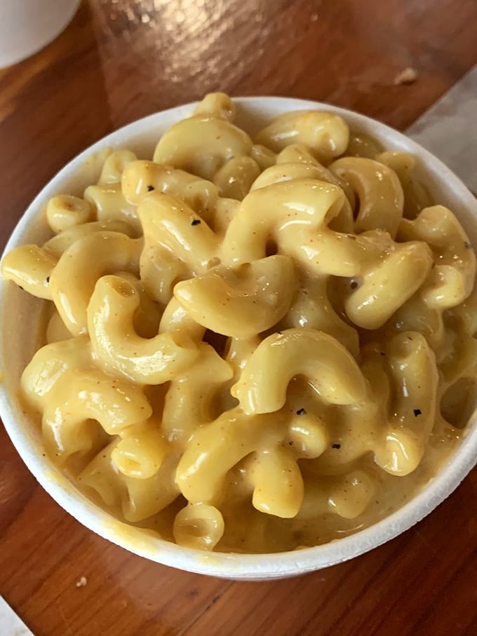Mac and cheese so creamy it should be illegal in at least seven states. The perfect cheese-to-noodle ratio is a science and an art.