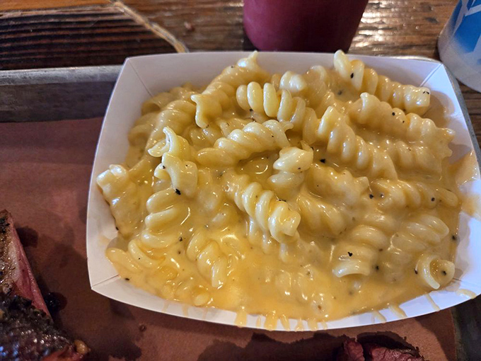 Mac and cheese that doesn't know it's a side dish &ndash; creamy, confident, and clearly auditioning for the lead role.