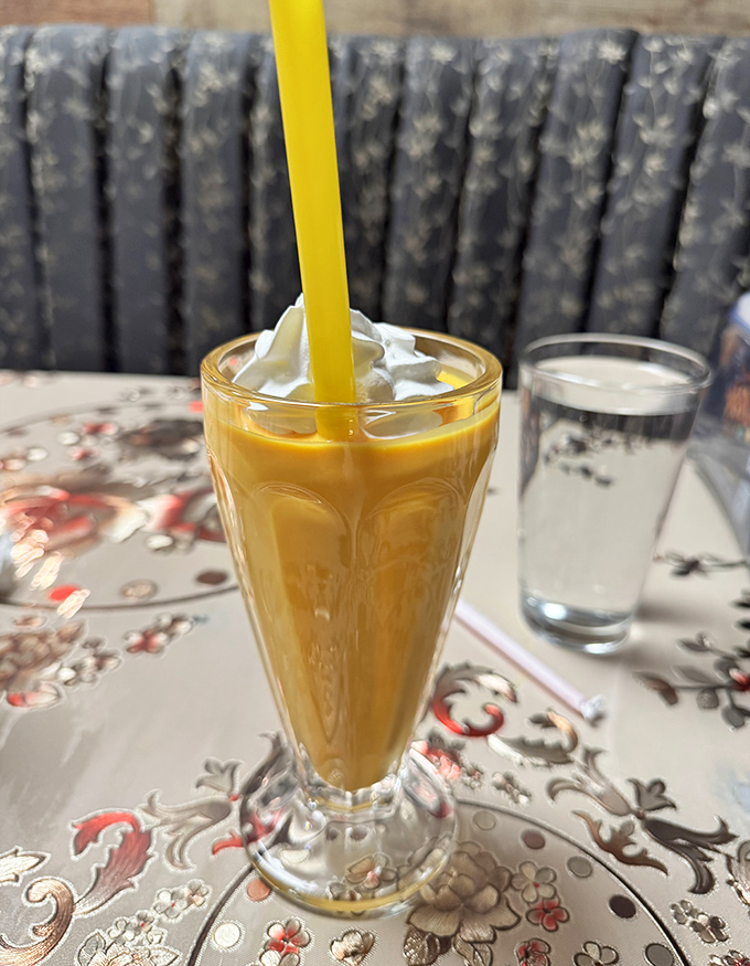 Mango lassi: the creamy, sweet antidote to spicy food and also completely delicious on its own merit.
