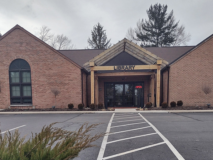 The library welcomes readers with open doors and the promise that yes, books still smell better than tablets.