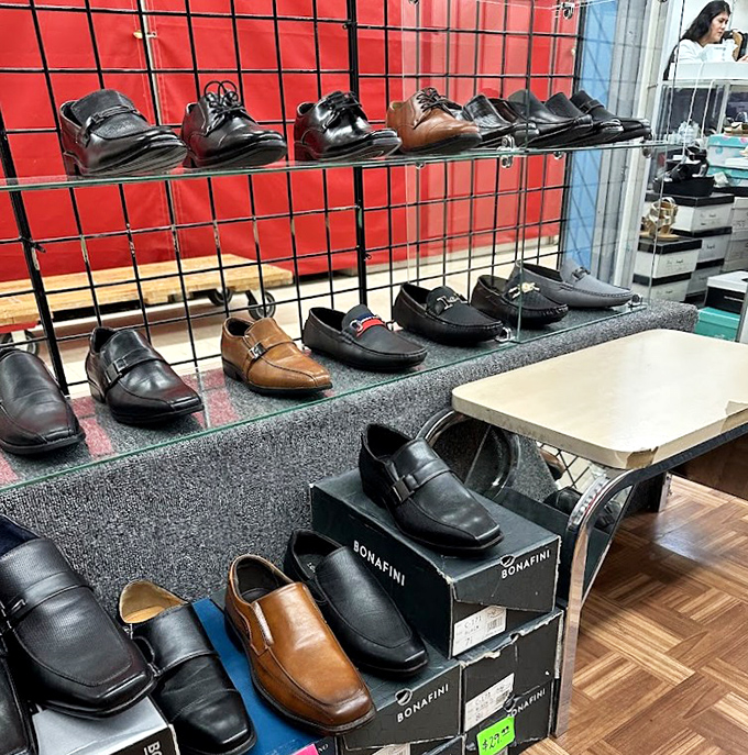 Men's footwear lined up like soldiers ready for inspection. From boardroom to backyard barbecue, these shoes offer style without the painful price tag.