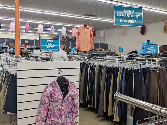 The men's department offers everything from business casual to tropical statement pieces&mdash;that pink floral jacket is calling someone's name!