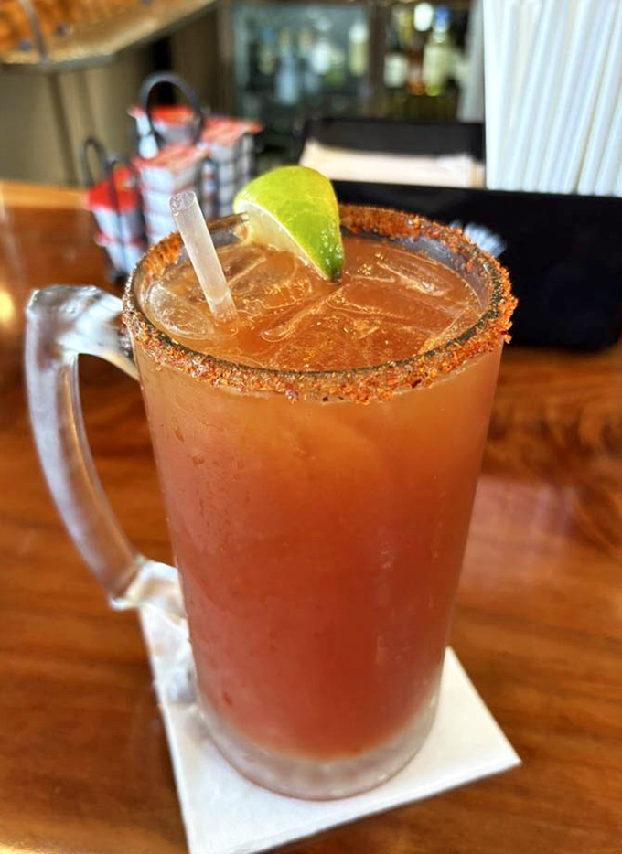 That Michelada isn't just a drink&mdash;it's a spicy, savory vacation in a glass. The chili-salt rim is like a flavor security system.