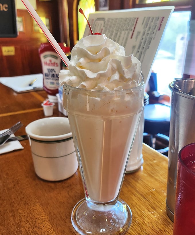 This milkshake isn't just thick&mdash;it's the kind that makes you wonder if straws were invented as an optimistic suggestion rather than a practical tool.