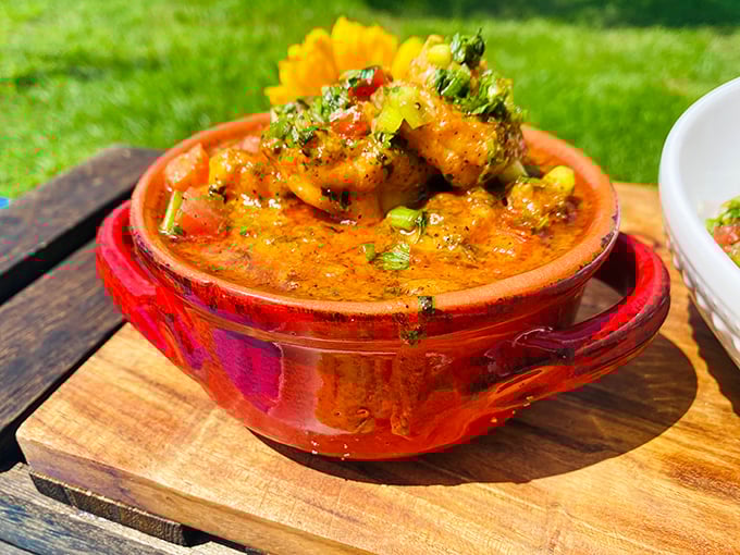 This vibrant shrimp dish isn't just food&mdash;it's a sunset in a bowl. The rich orange sauce promises flavors that dance across your palate.